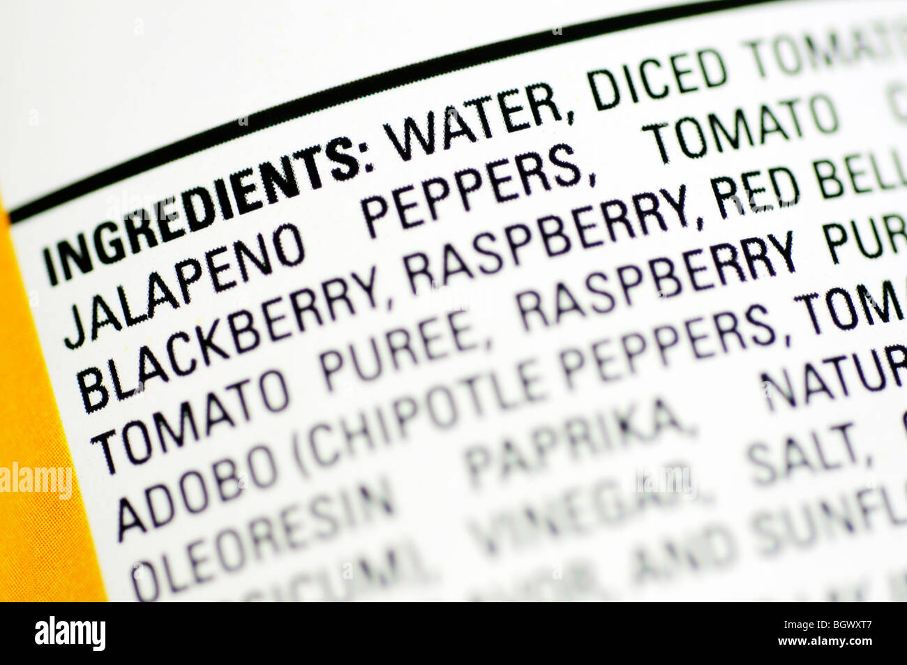 Ingredients list on food package hi-res stock photography and images ...