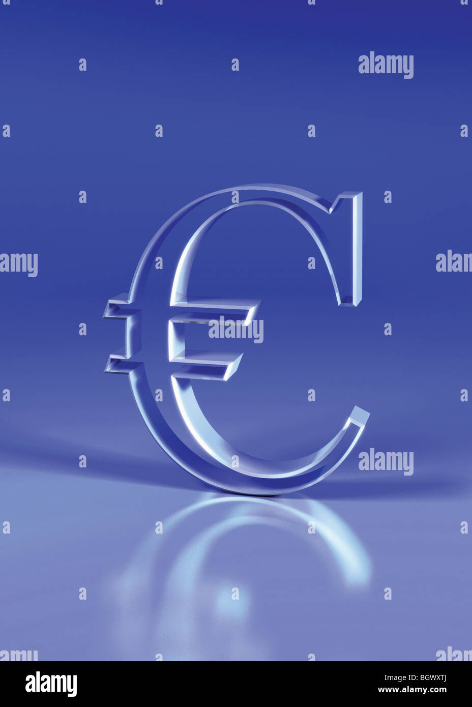 Illustration of Euro symbol in blue tones Stock Photo - Alamy