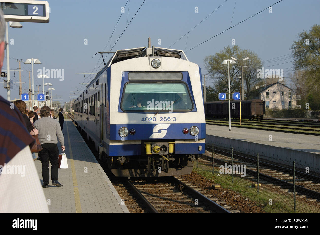 Austrian Federal Railways train set on the platform Stock Photo - Alamy