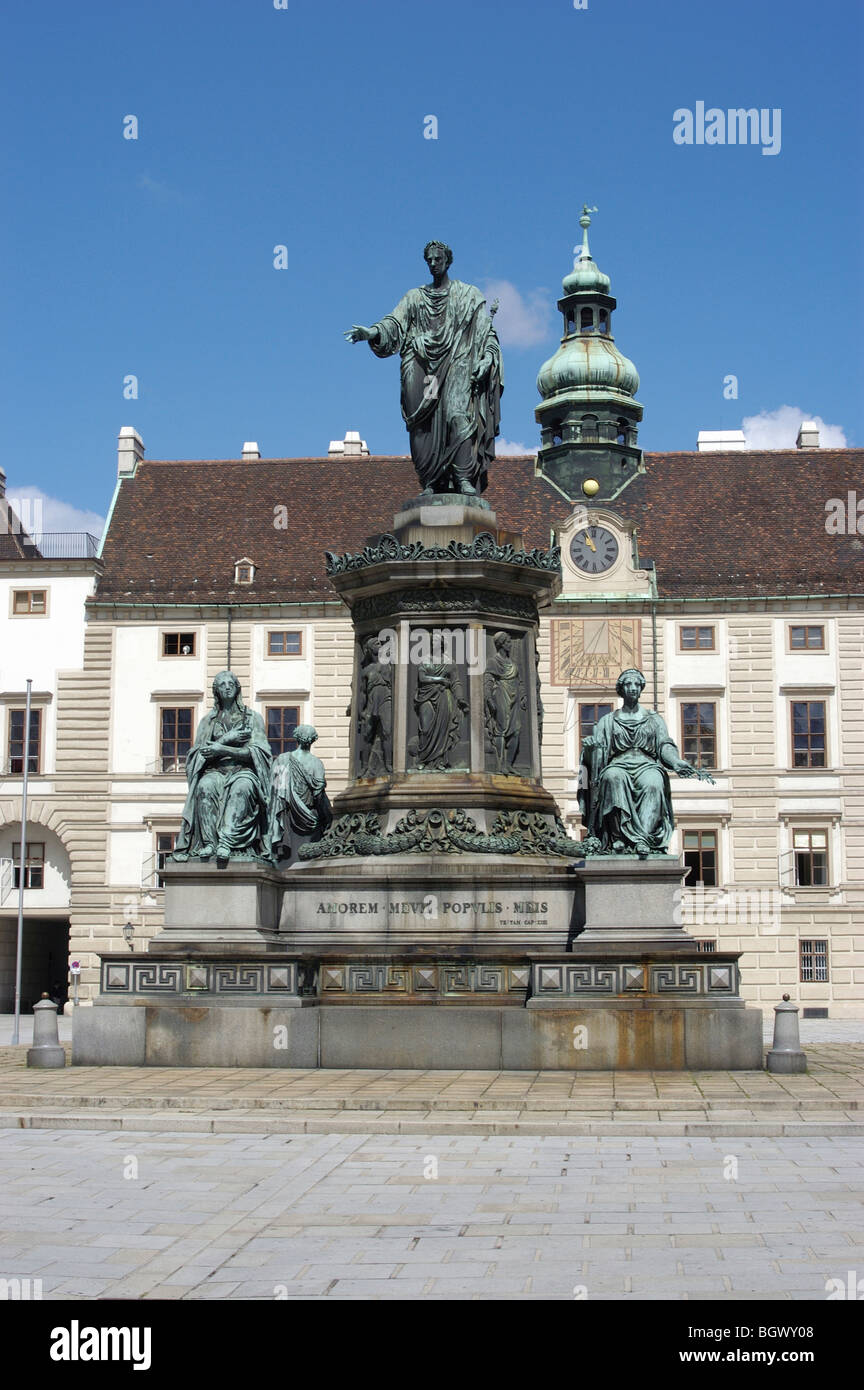 Emperor Franz II / I monument in the interior courtyard of the Hofburg ...