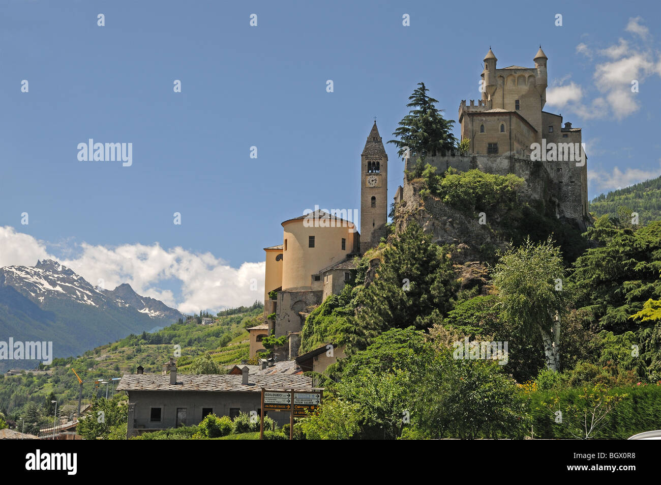 Saint St Pierre Castle Castello Parish Church and square bell tower 4 ...