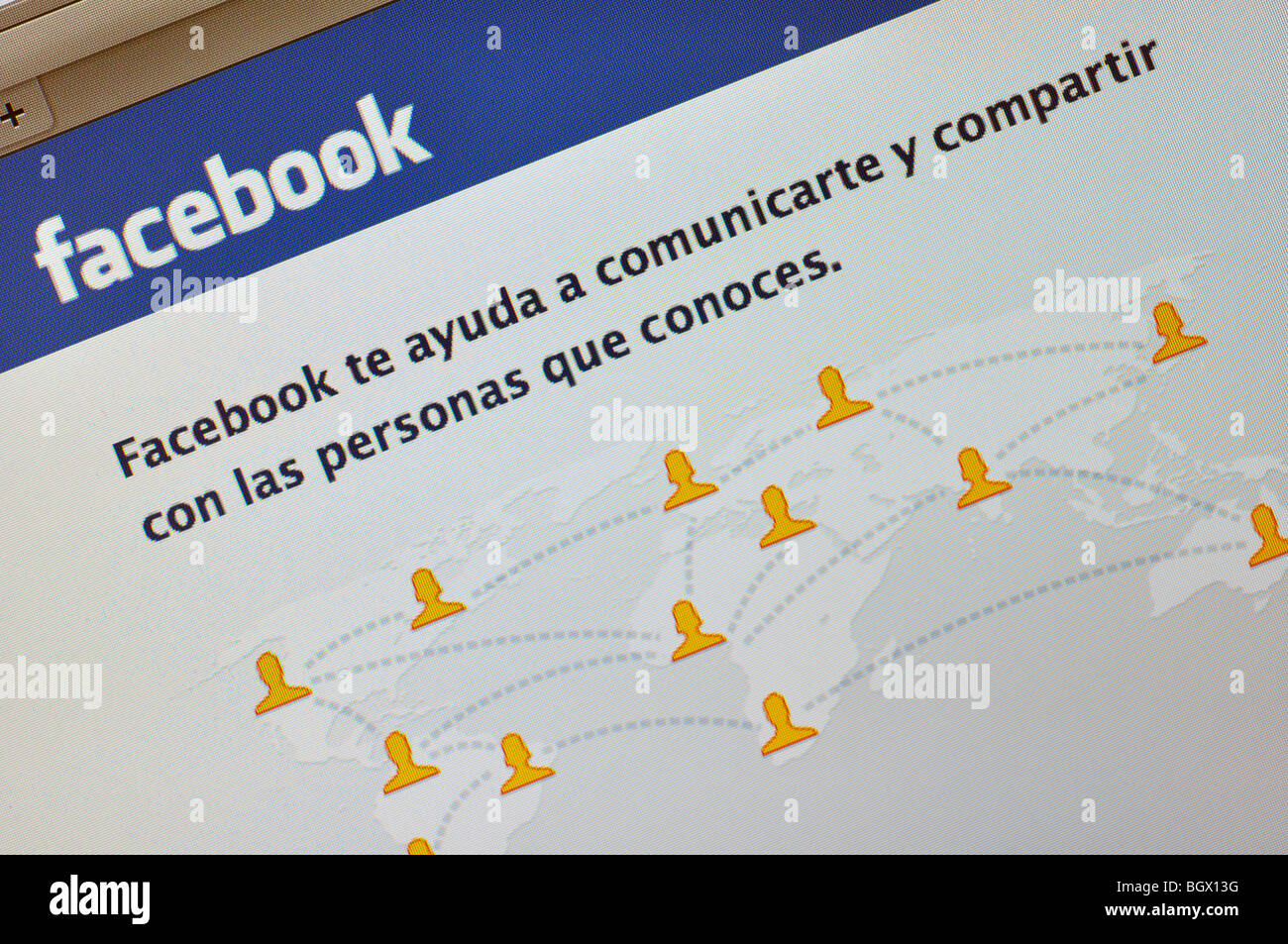 Facebook website - Spanish Stock Photo - Alamy