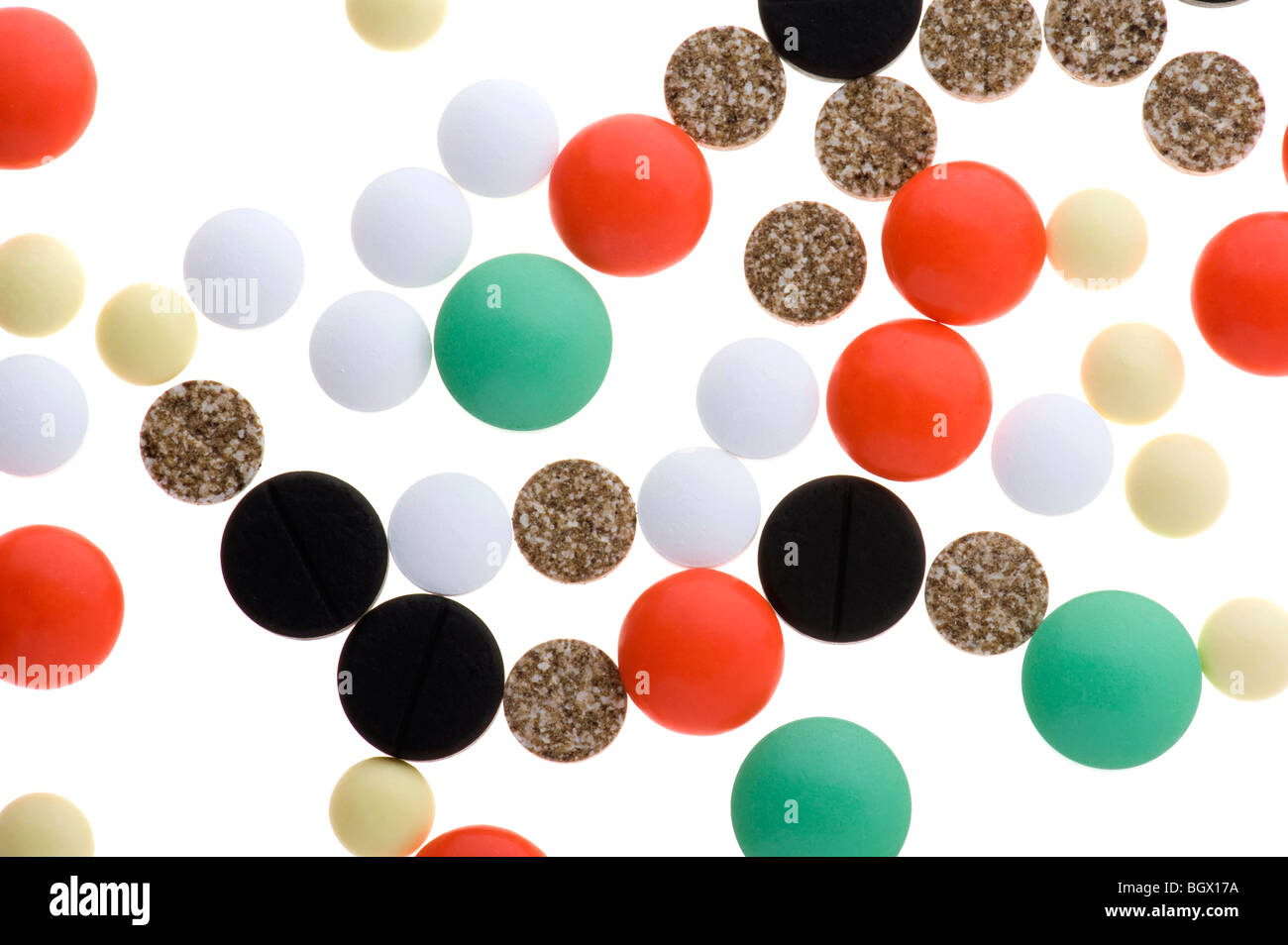 object on white - Medical Tablets close up Stock Photo - Alamy