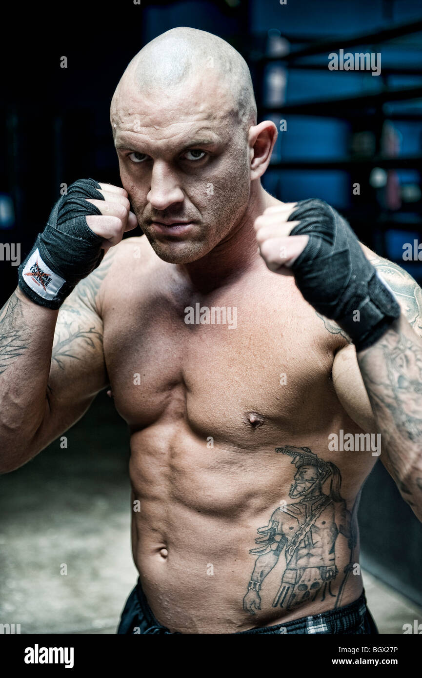 Portrait of an ultimate fighter right after a match Stock Photo - Alamy