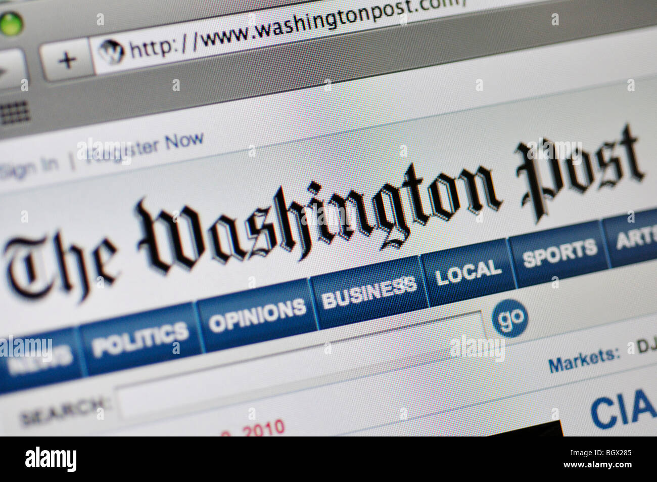 Washington post website screen hi-res stock photography and images - Alamy