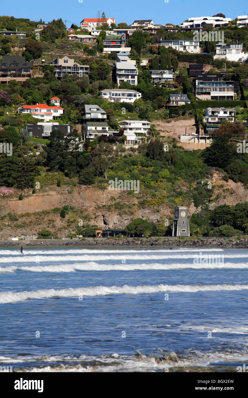 view across Sumner Bay towards the clock tower Stock Photo - Alamy