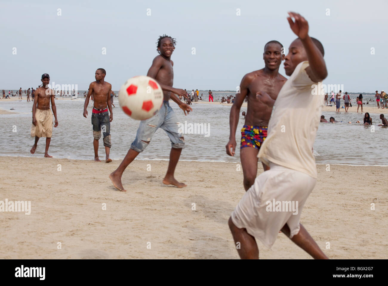 Beach Soccer/Football in Maputo, Mozambique Stock Photo - Alamy