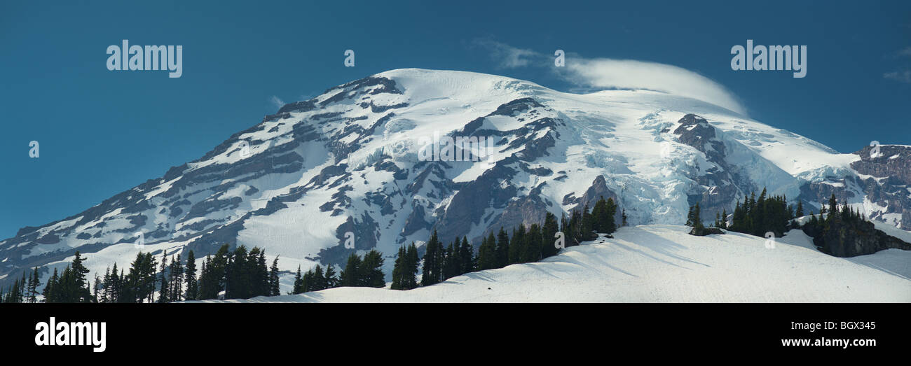 Snow on the slopes of Mount Rainier Stock Photo - Alamy