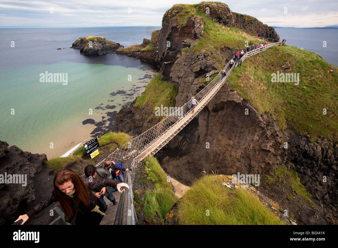Carrick-a-Rede and Larrybane rope bridge Stock Photo - Alamy