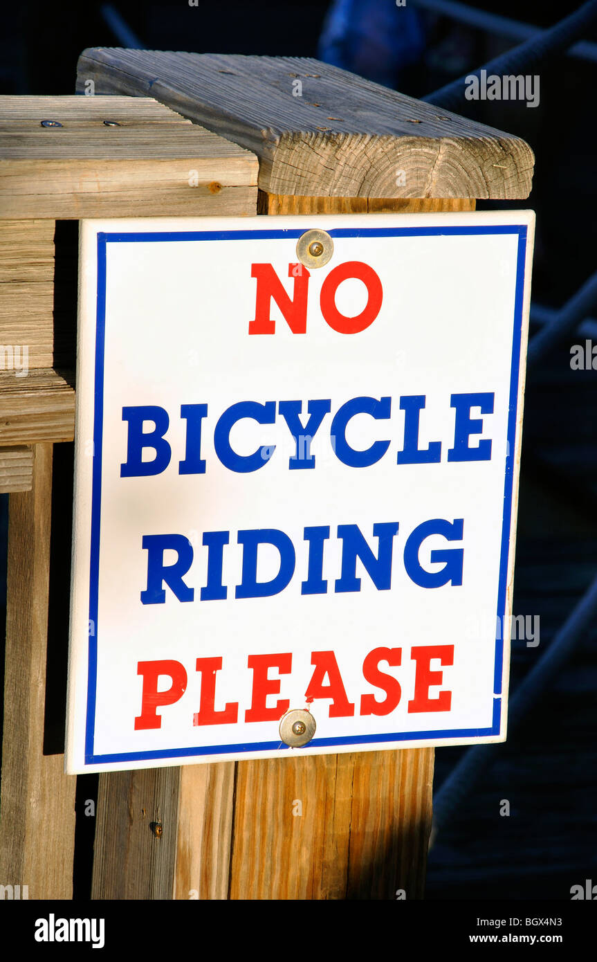 No bicycle riding sign Stock Photo - Alamy