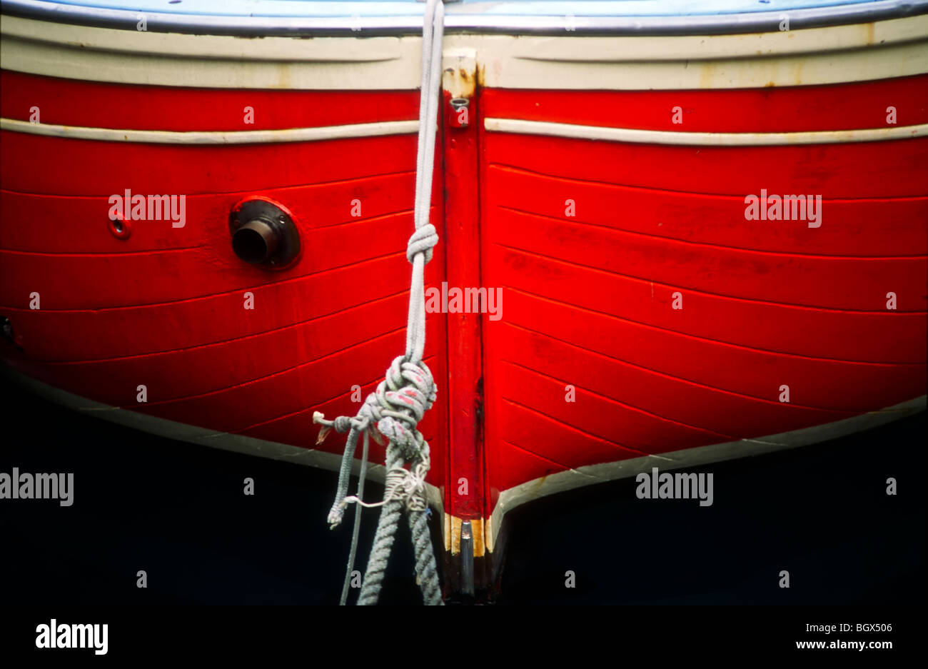 Traditional, brightly colored wooden boats in the Grand Marina, Capri ...
