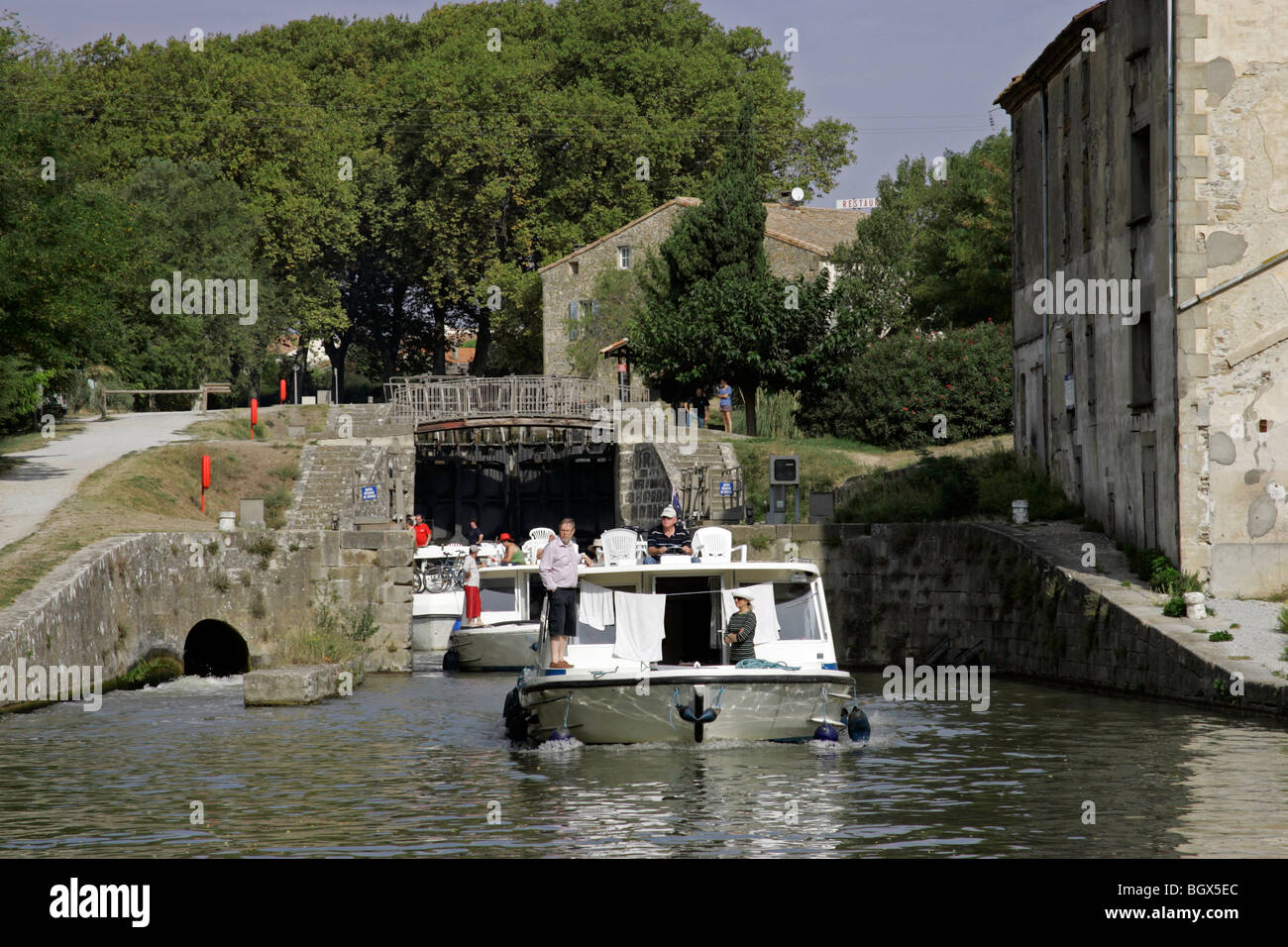 Recreational Holiday canal boats Canal du Midi Trebes by Carcassonne ...