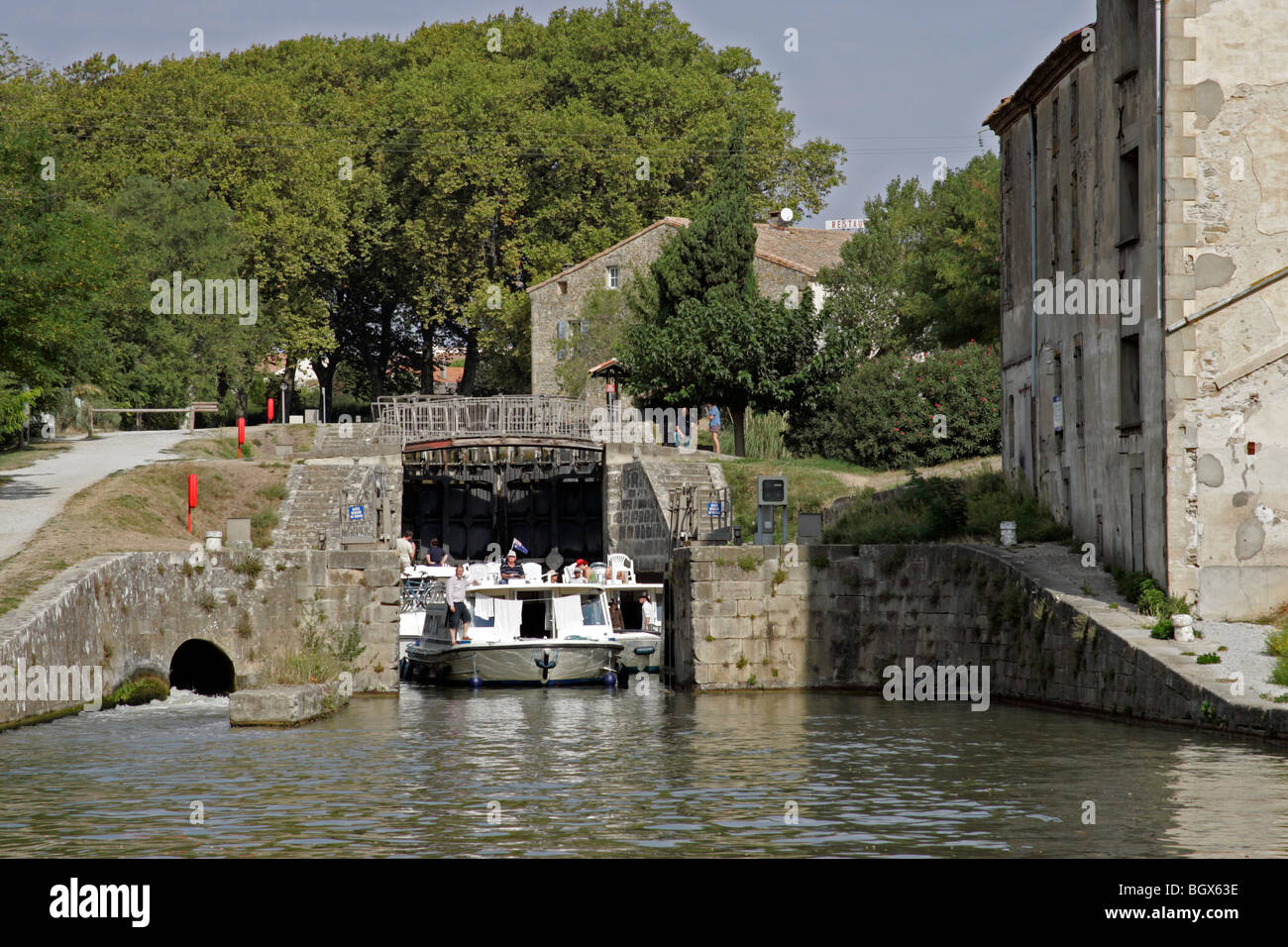 Recreational Holiday canal boats Canal du Midi Trebes by Carcassonne ...