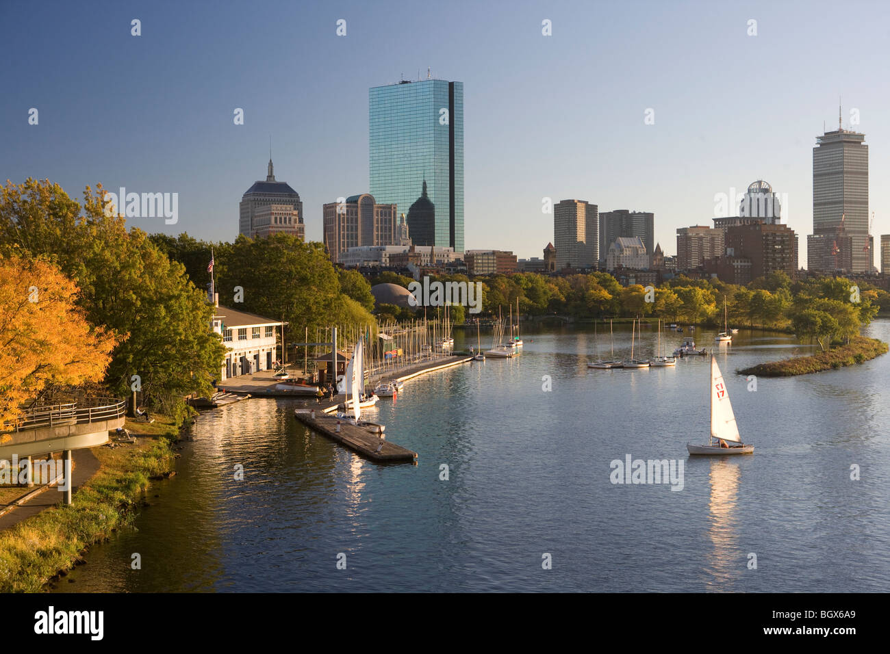 Boston skyline over the Charles River, Massachusetts, USA Stock Photo ...