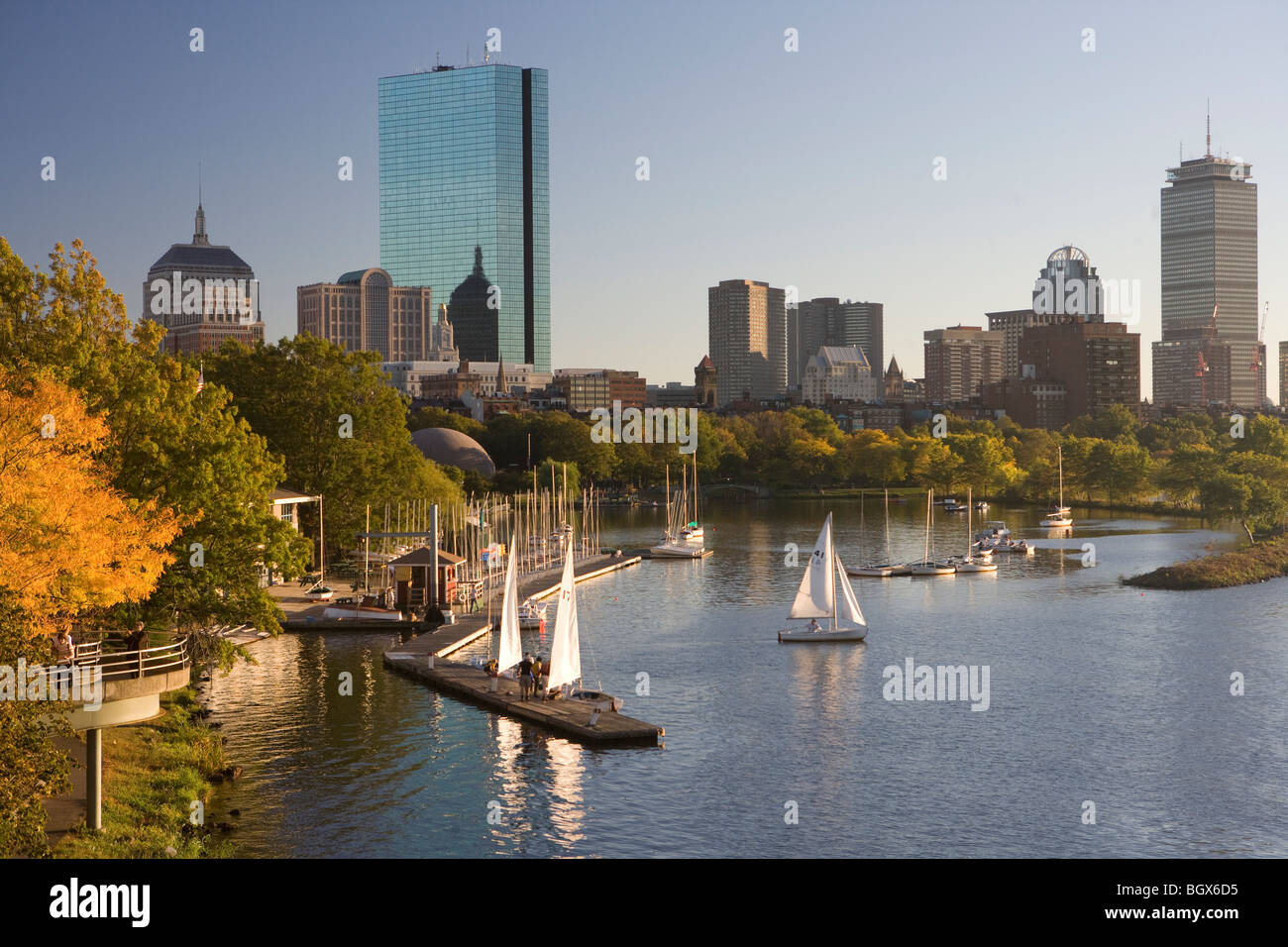 Boston skyline over the Charles River, Massachusetts, USA Stock Photo ...
