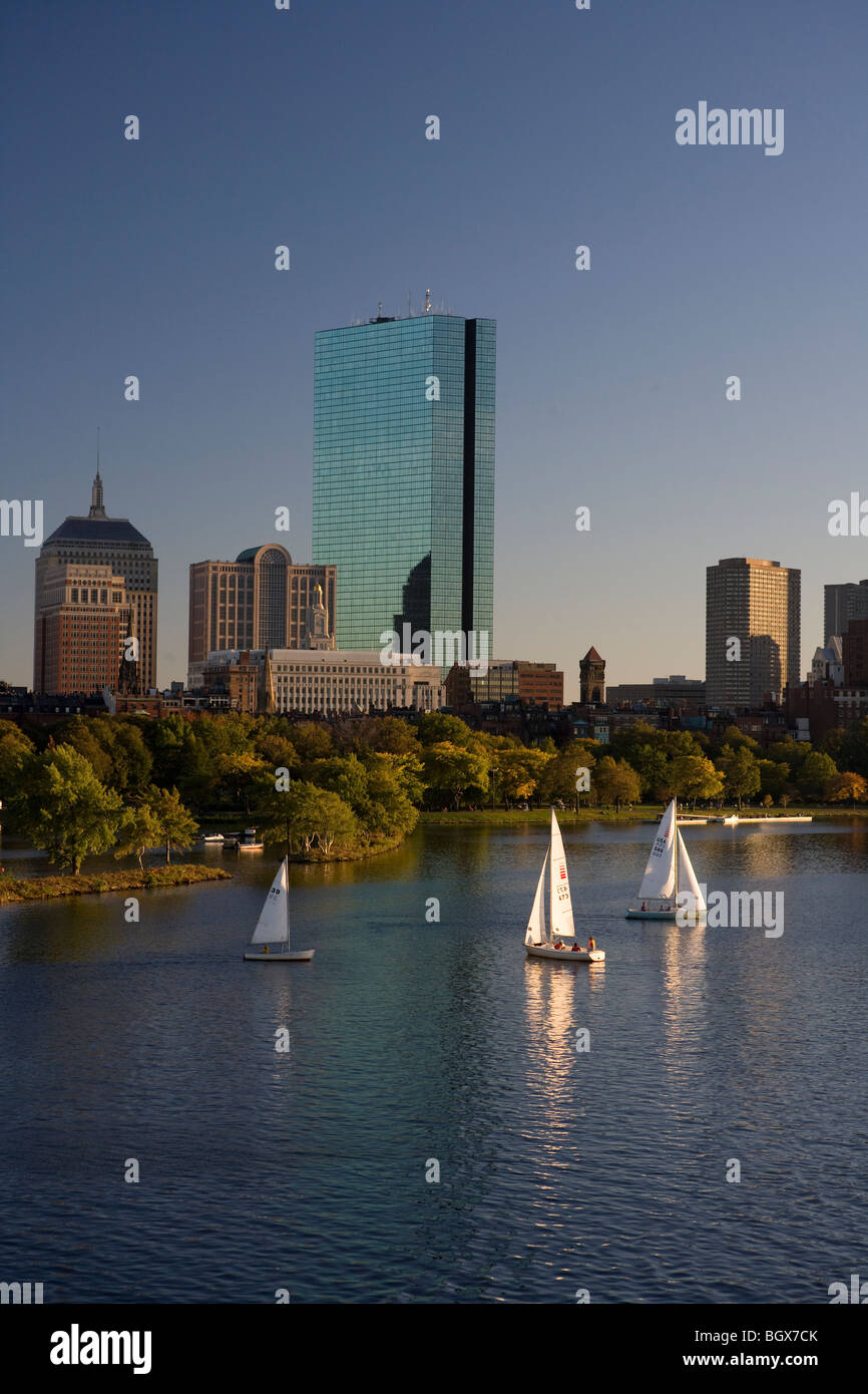 Boston skyline over the Charles River, Massachusetts, USA Stock Photo ...