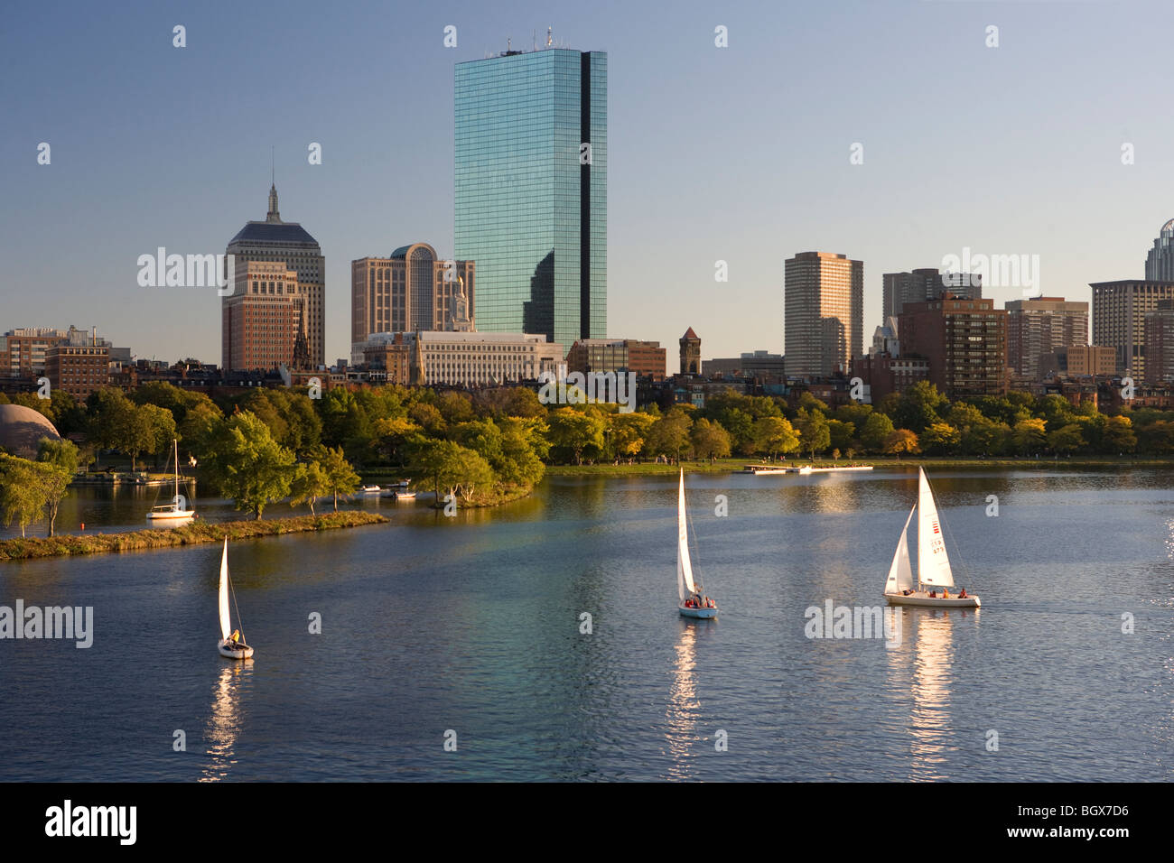Boston skyline over the Charles River, Massachusetts, USA Stock Photo ...