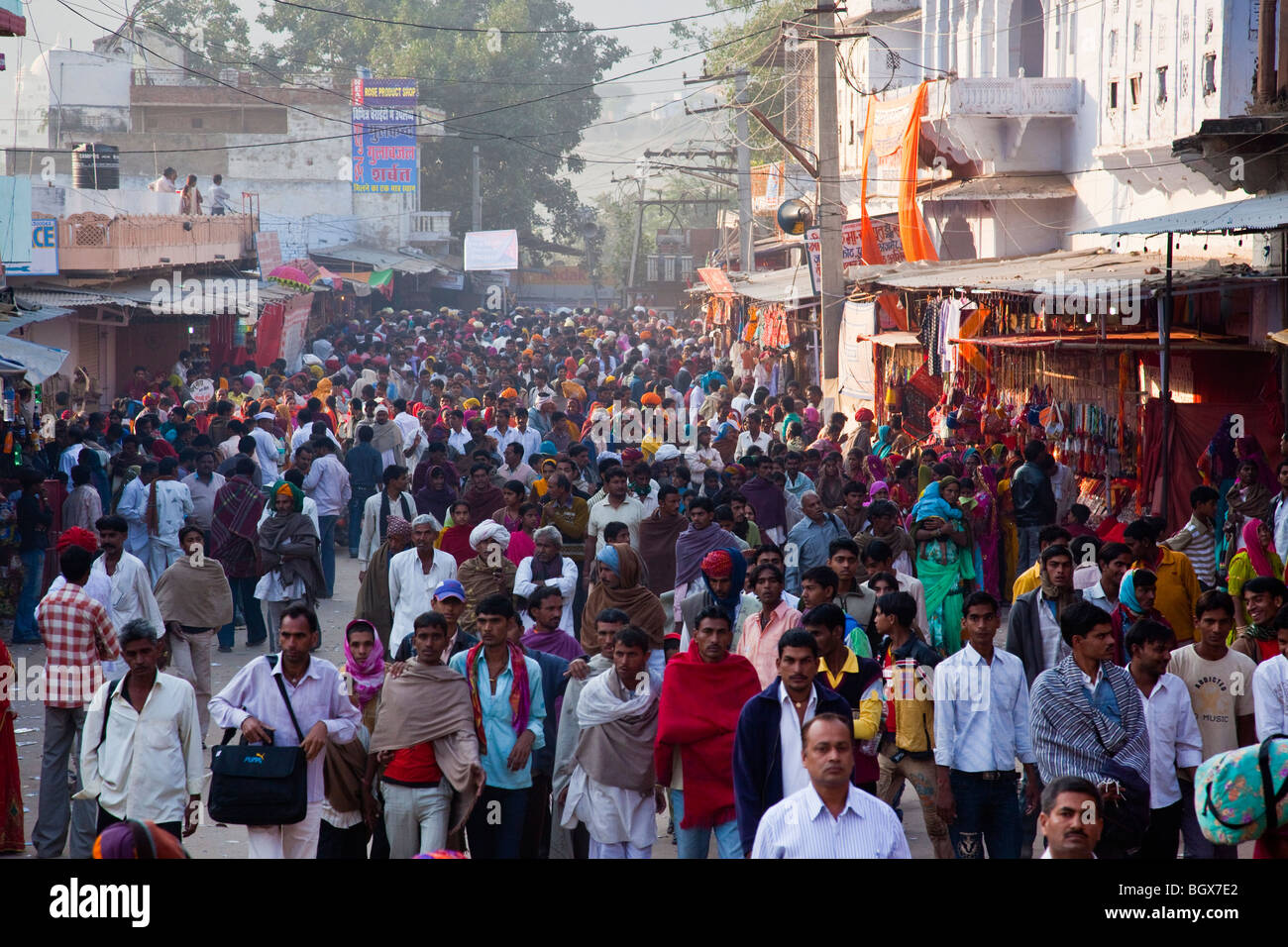 Crowds of Pilgrims during the Camel Mela in Pushkar India Stock Photo ...