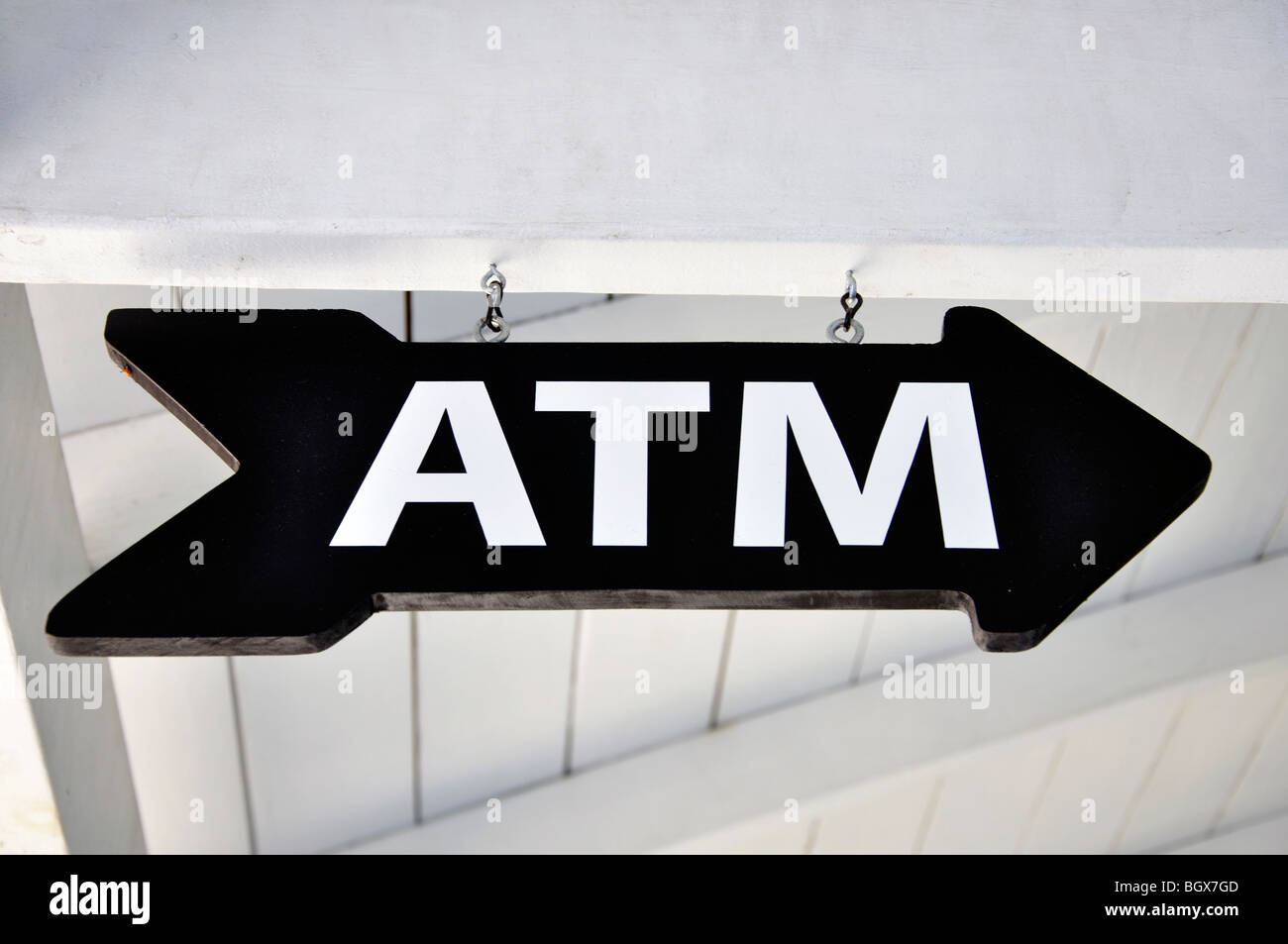 ATM direction sign, USA Stock Photo - Alamy
