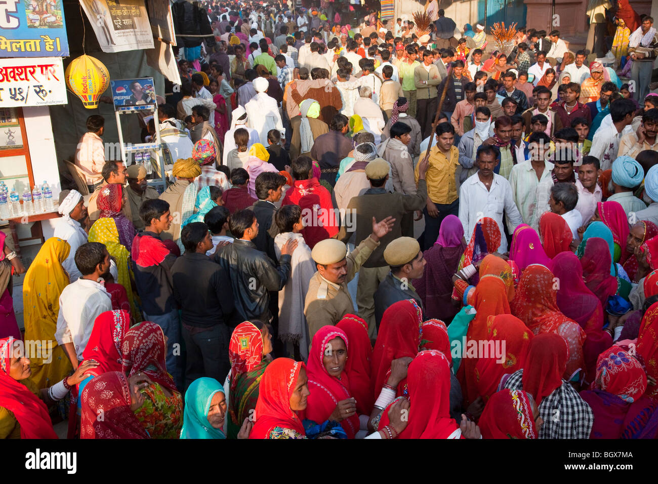 Crowds of Pilgrims during the Camel Mela in Pushkar India Stock Photo ...