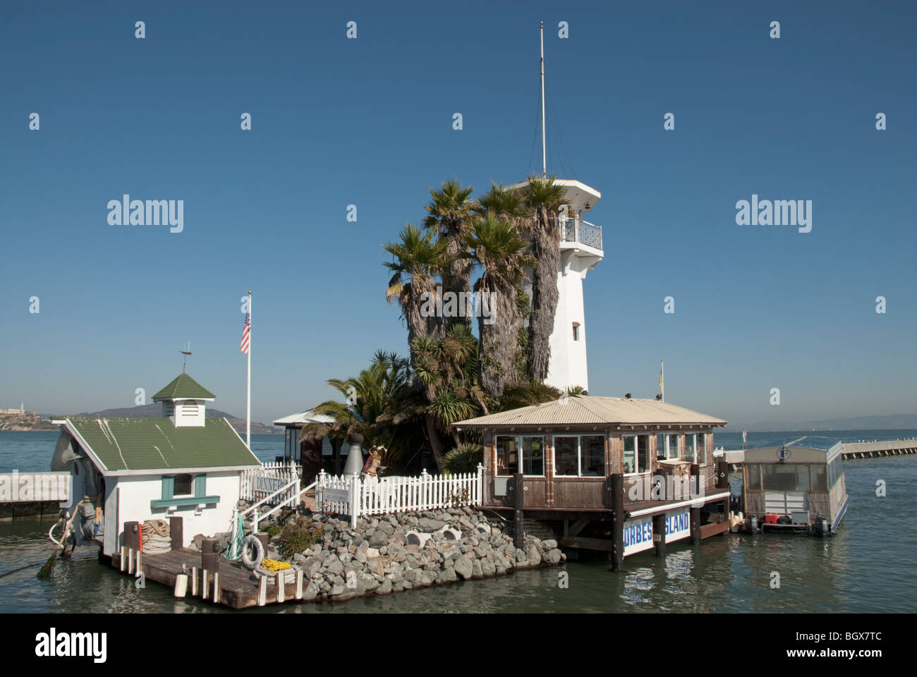 California San Francisco Fisherman's Wharf Pier 39 Forbes Island man ...