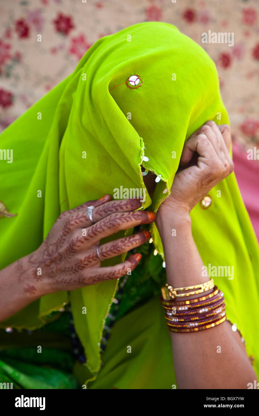 Veiled woman at the Camel Mela in Pushkar India Stock Photo - Alamy