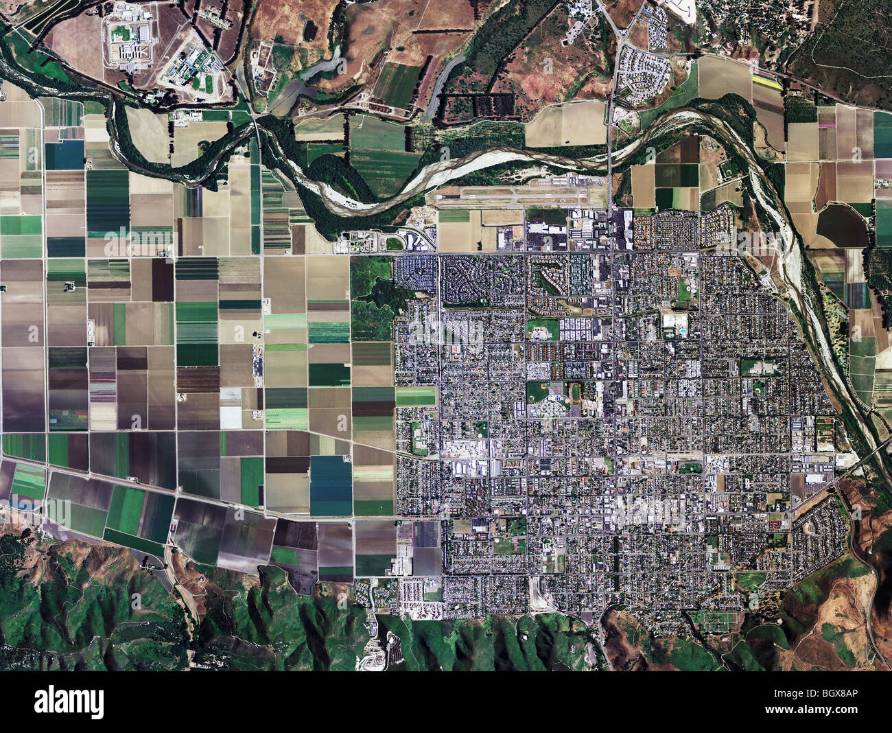 aerial view above Lompoc Santa Barbara county California Stock Photo ...