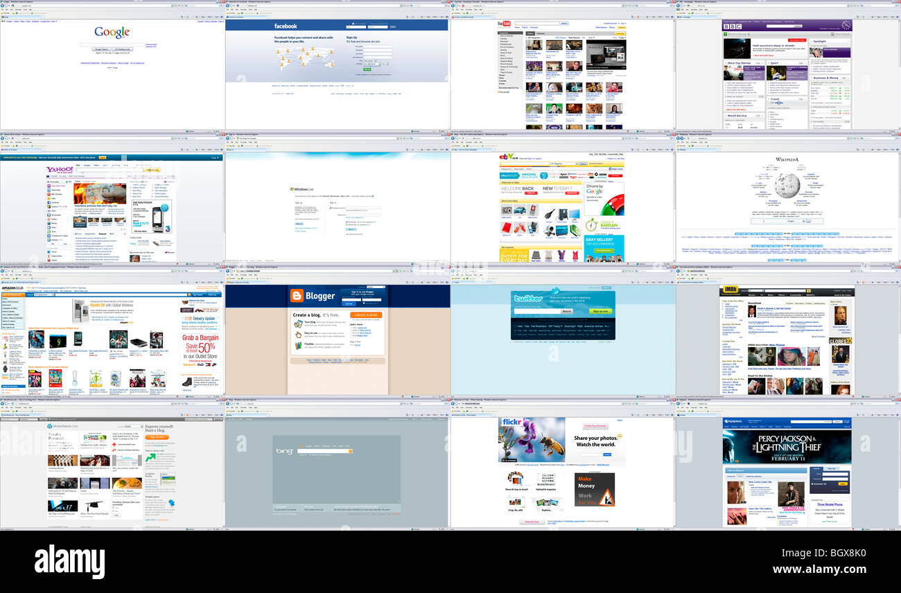 Internet pages collage hi-res stock photography and images - Alamy