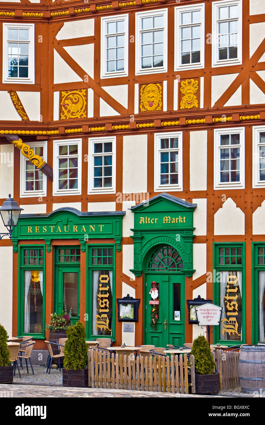 Restaurant entrance and building facade at Hessenpark (Open Air Museum ...