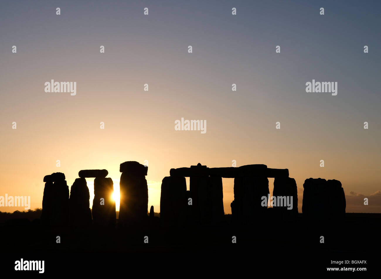 Stonehenge monument at sunset Stock Photo - Alamy