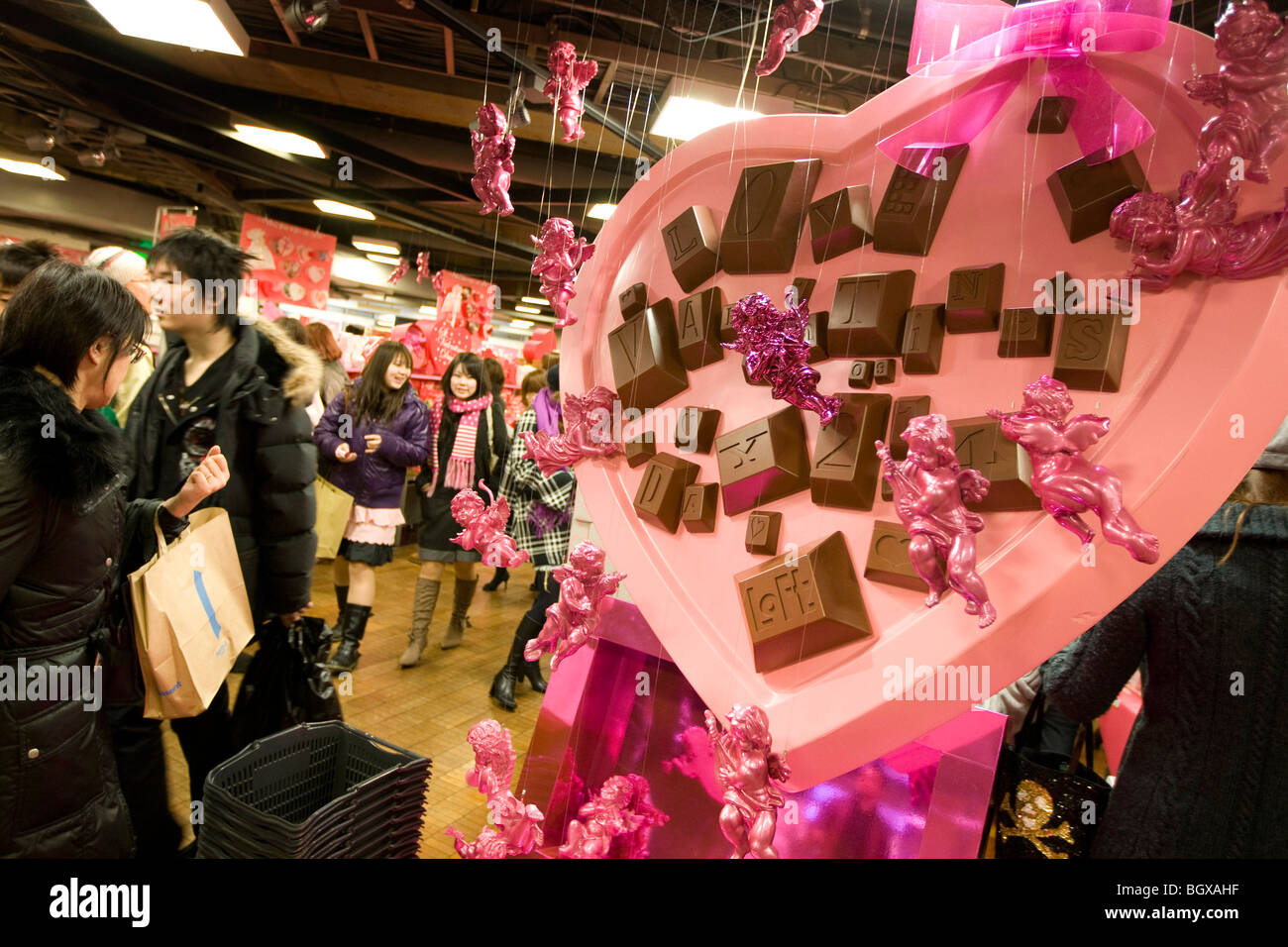 St. Valentine's Day advertising and sales promotions, in Tokyo, Japan ...