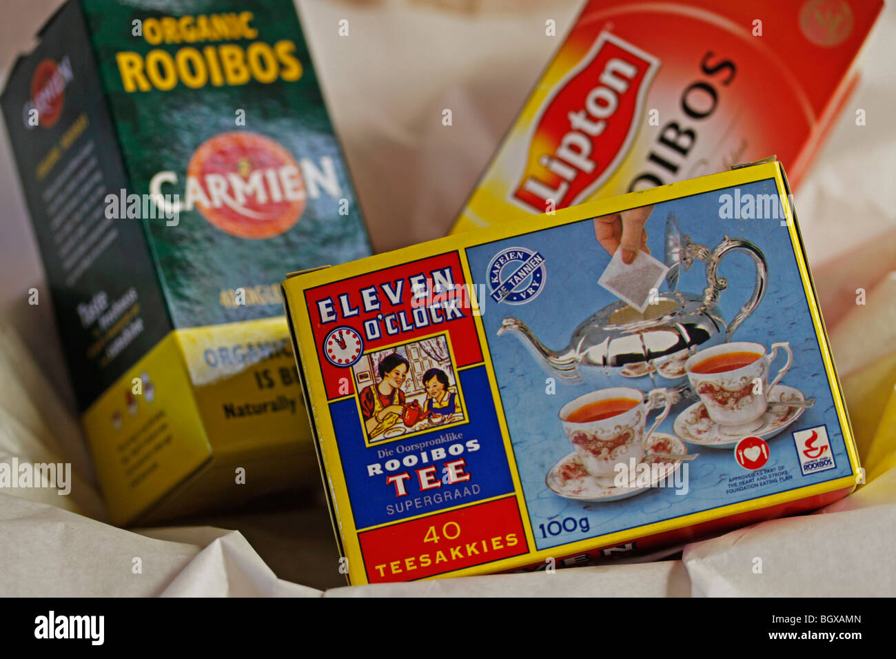 Assortment of Rooibos tea boxes Stock Photo - Alamy