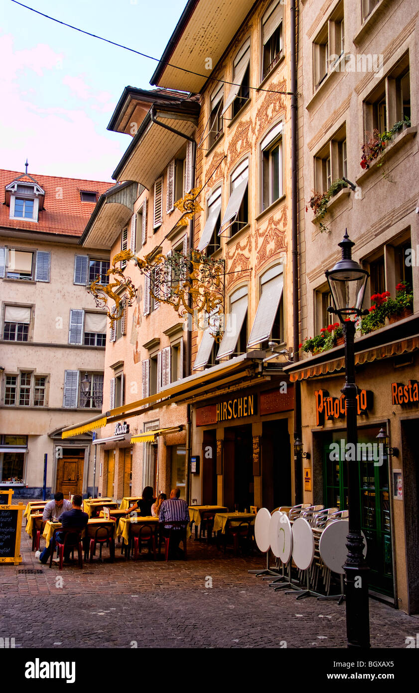 Downtown city scene of Lucerne Switzerland for tourists in Luzern Stock ...