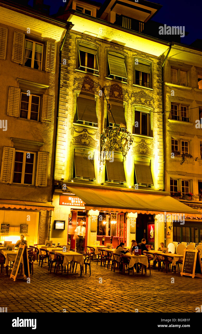 Beautiful night exposure of downtown center of Lucerne Switzerland ...
