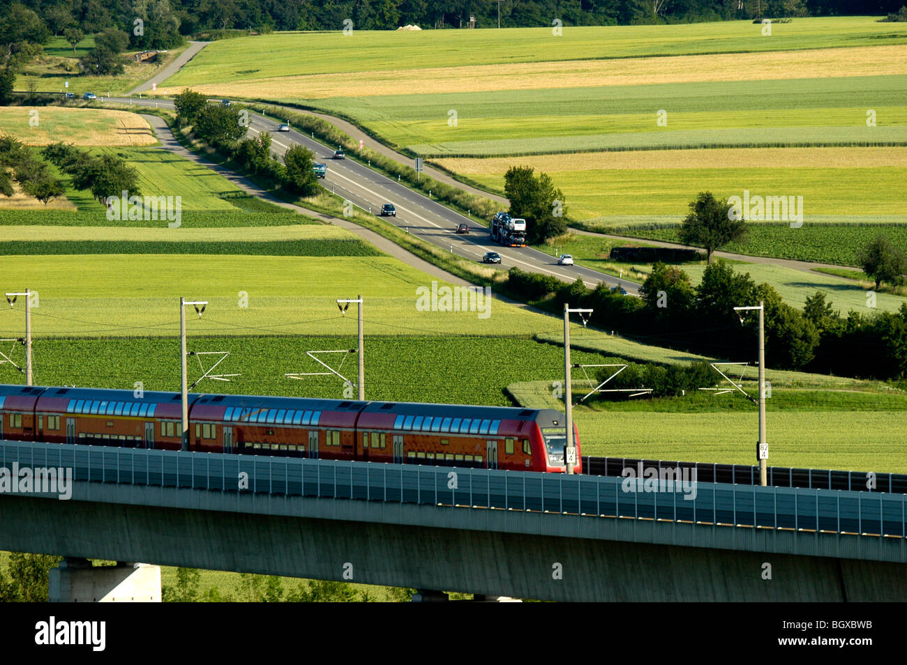 Rail versus road Stock Photo - Alamy