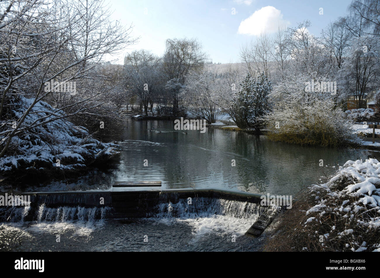 Fire pond winter hi-res stock photography and images - Alamy
