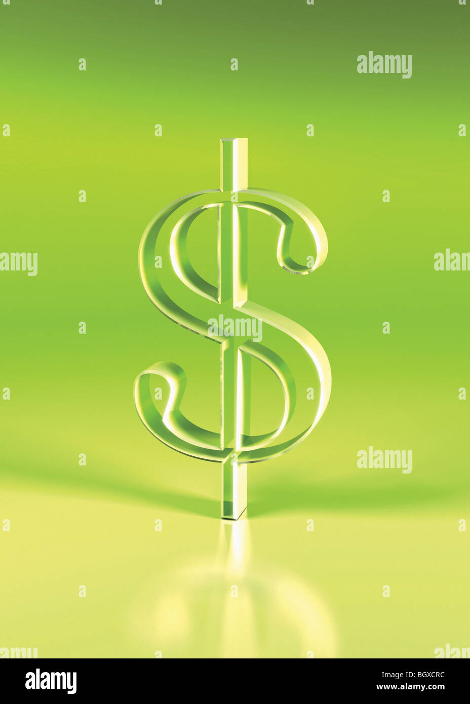 Illustration of Dollar symbol in green tones Stock Photo - Alamy