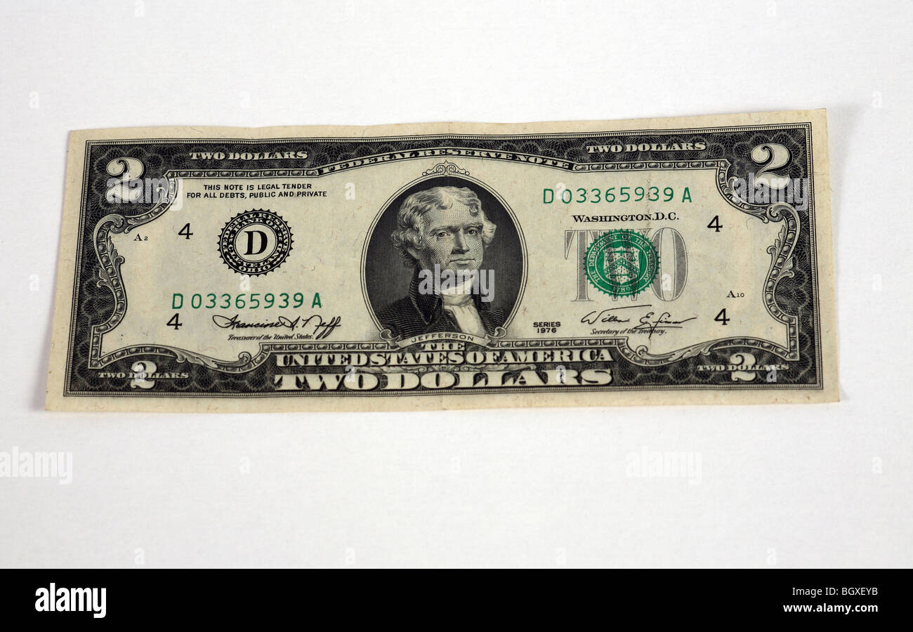 A two-dollar bill Stock Photo - Alamy