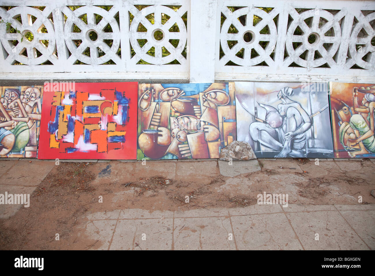 Paintings on the street in Maputo, Mozambique, East Africa Stock Photo ...