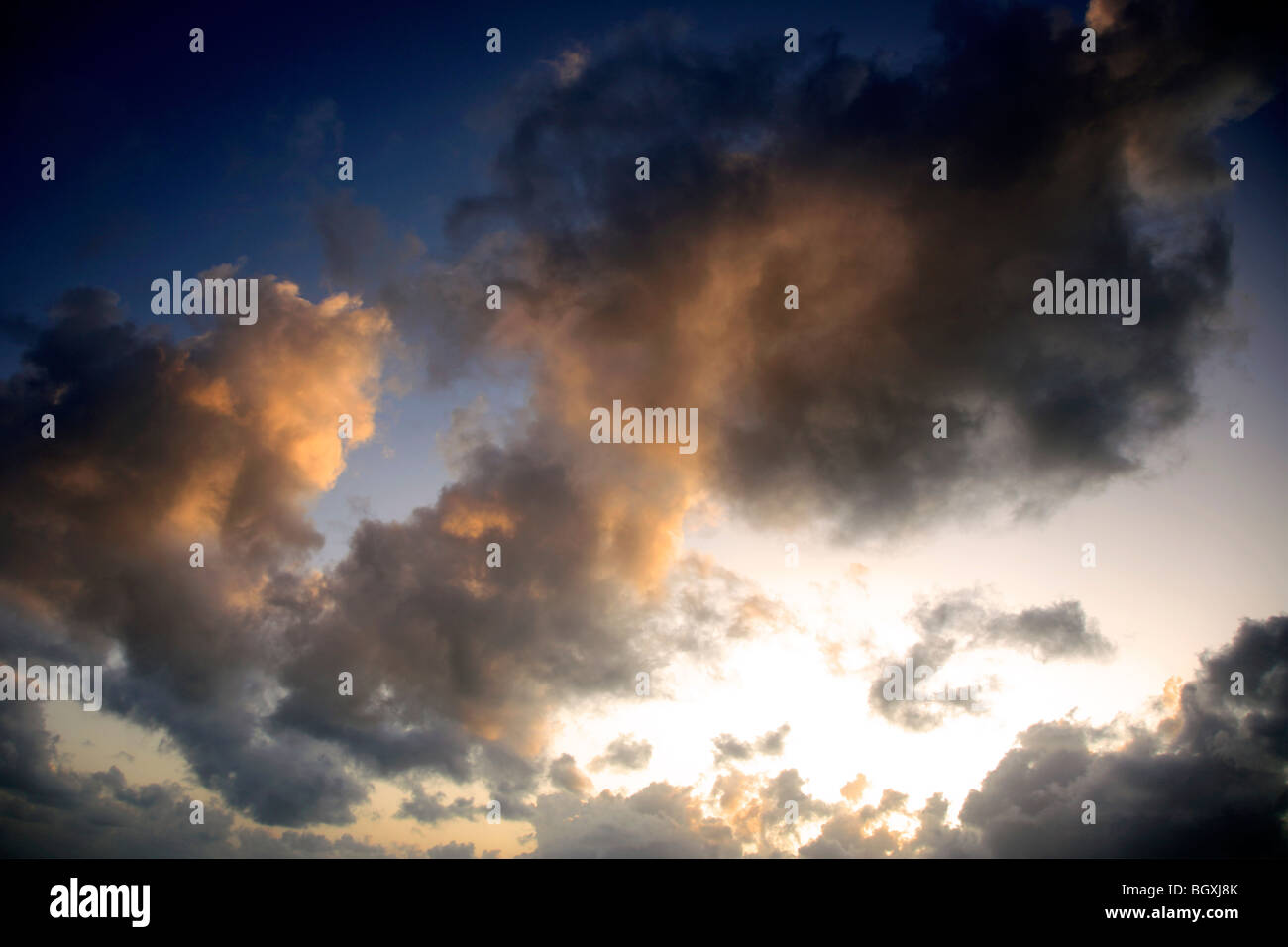 Sunset Altocumulus stratiformis Clouds over English Channel UK Stock ...