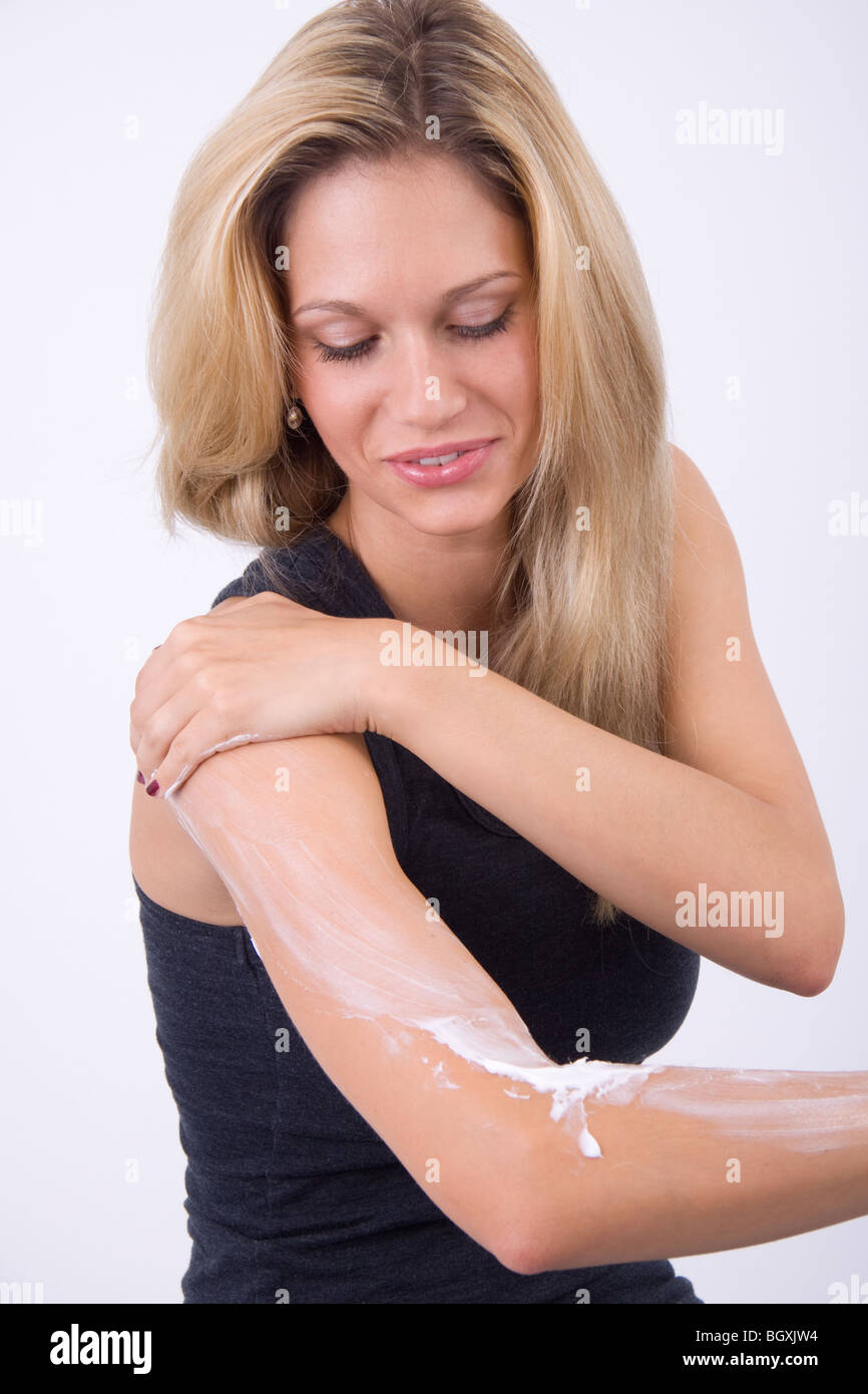 Woman creme shoulder hi-res stock photography and images - Alamy