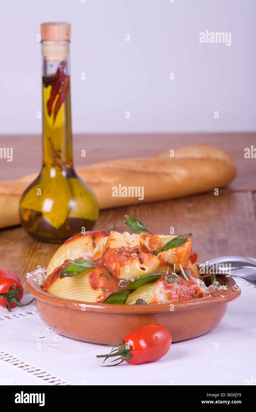 Pasta and bread Stock Photo - Alamy