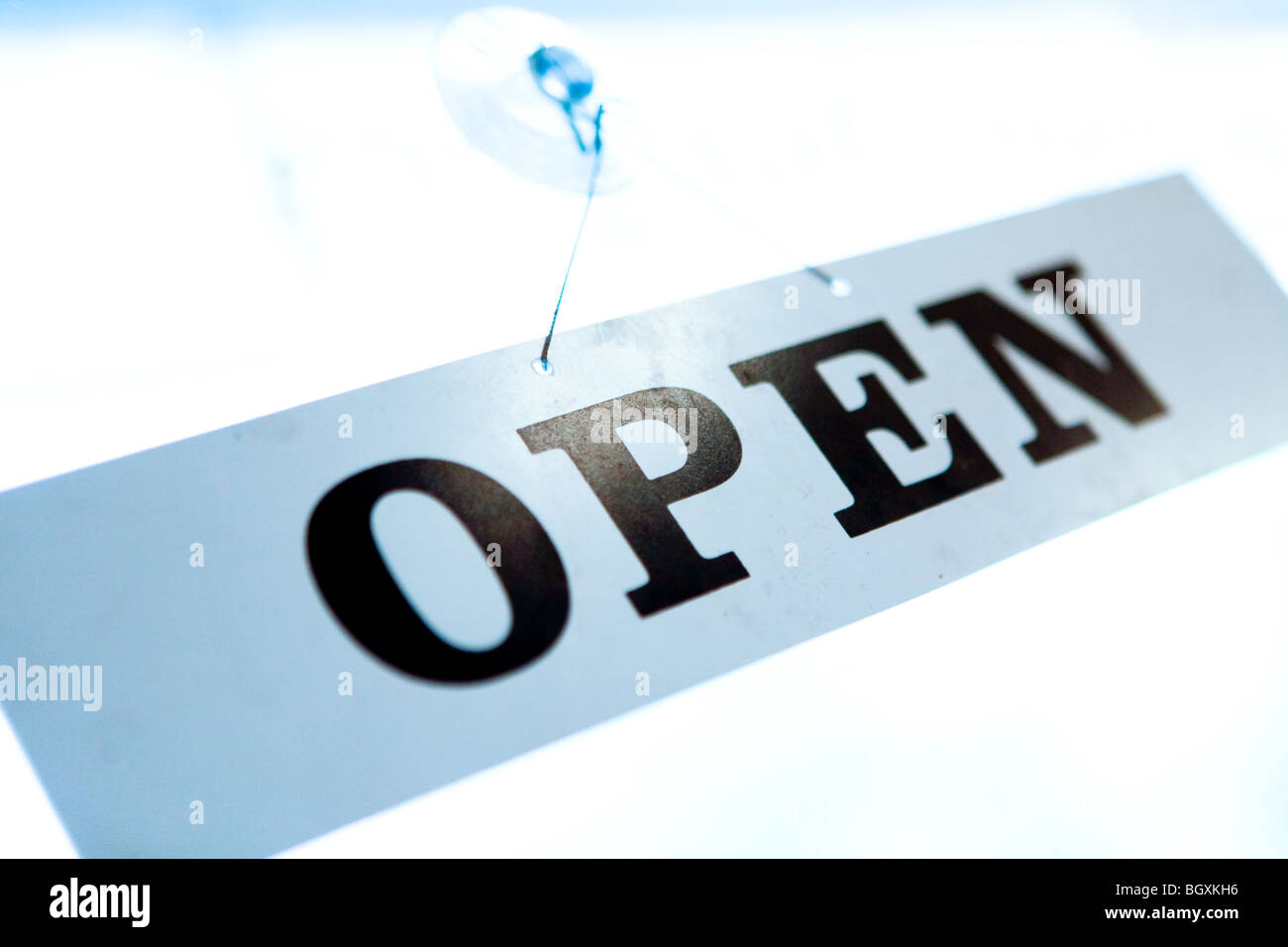 open sign in a window Stock Photo - Alamy
