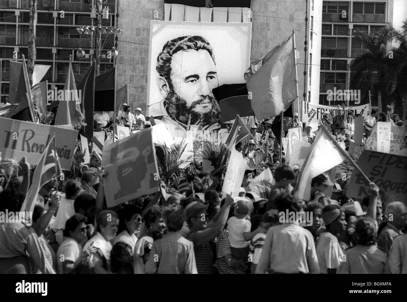 May Day celebrations, May 1st, with Fidel Castro in attendance, Havana ...