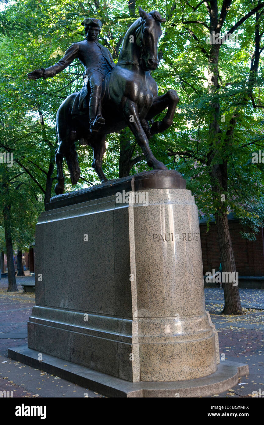 Paul Revere Statue, Boston, Massachusetts, USA Stock Photo - Alamy