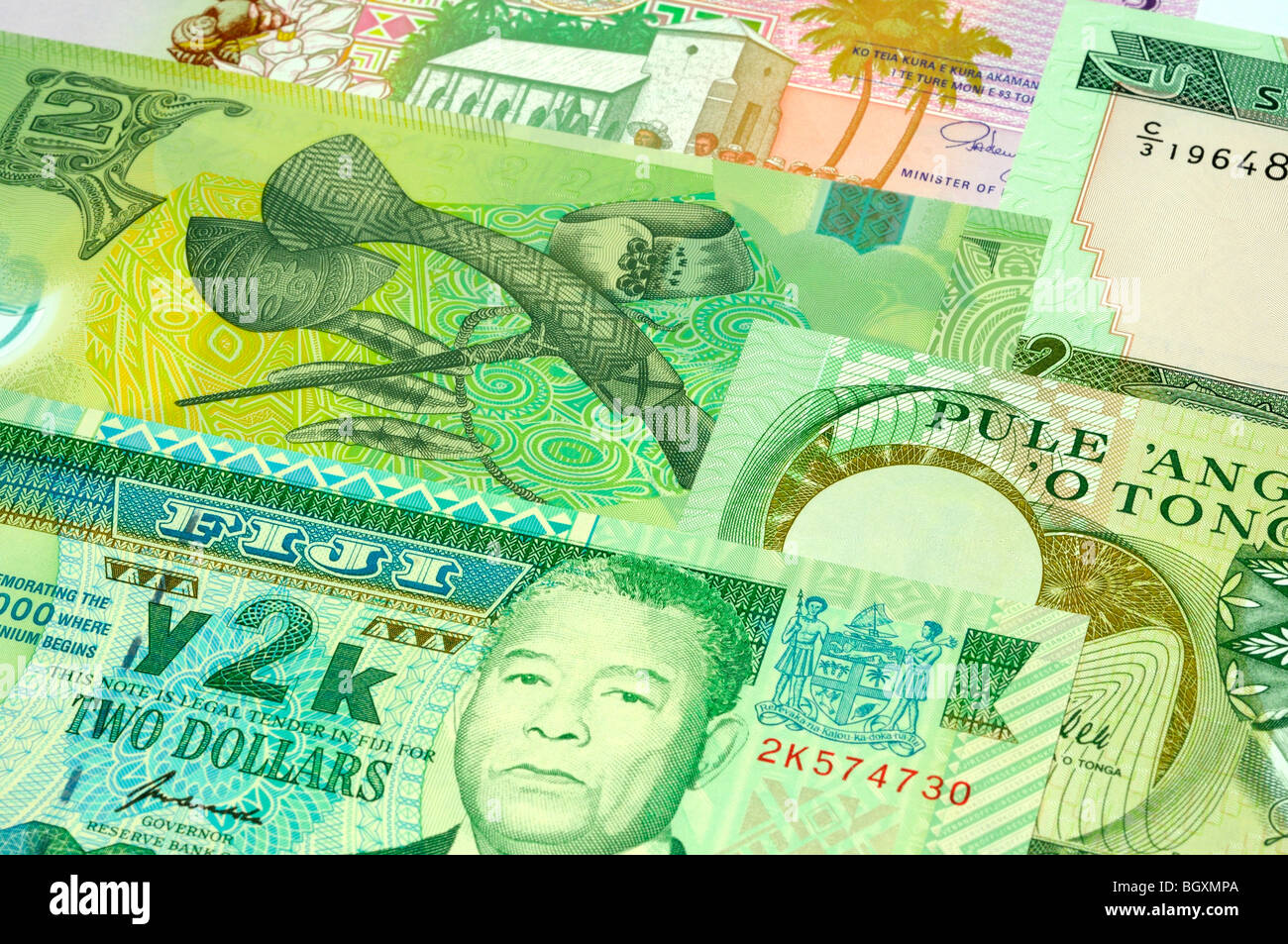 South Pacific Islands Bank Notes Stock Photo - Alamy