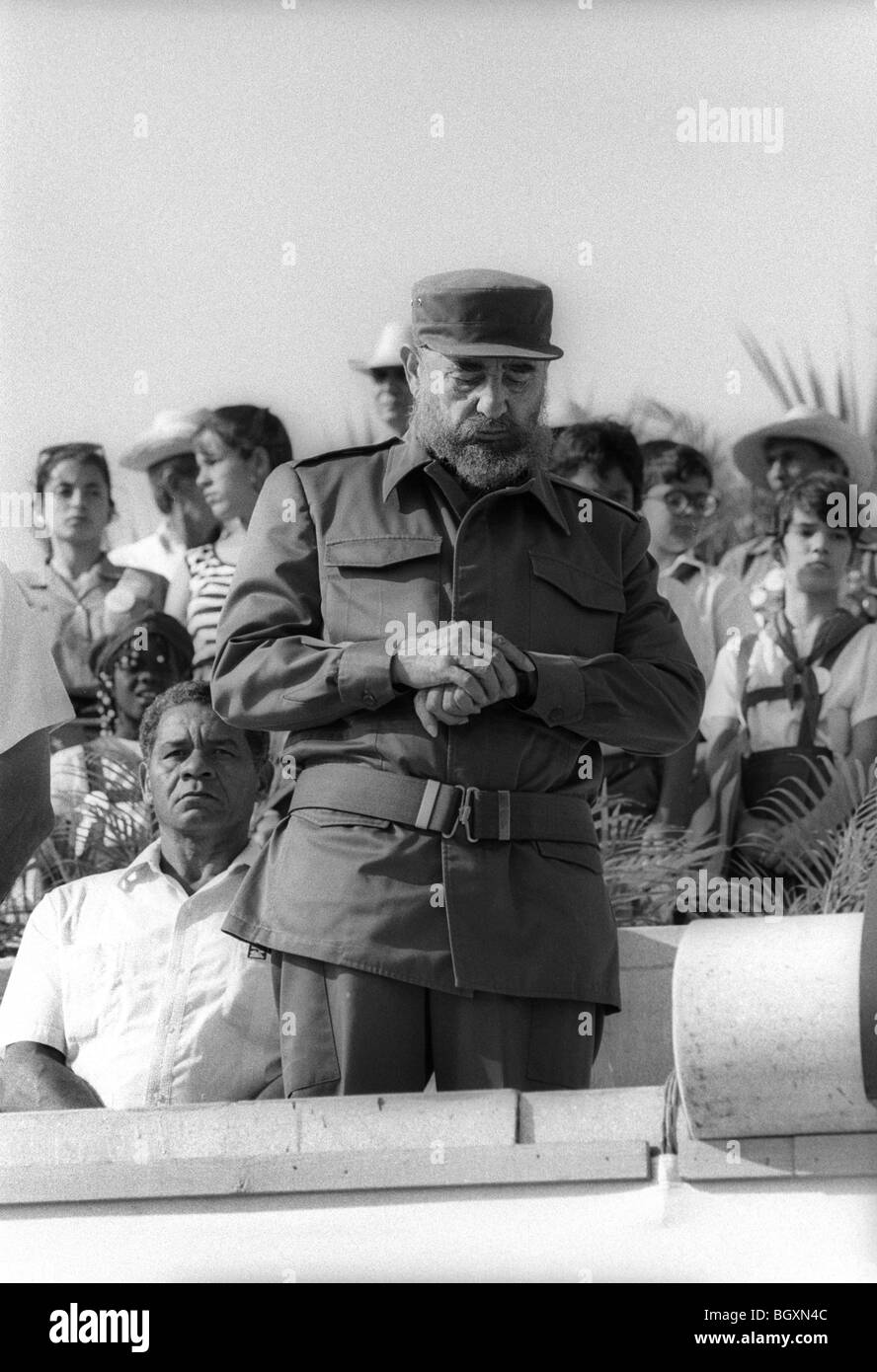 May Day celebrations, May 1st, with Fidel Castro in attendance, Havana ...