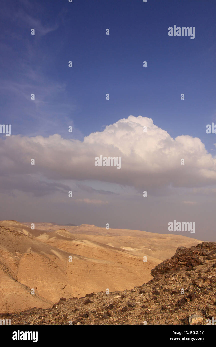 Israel, a view of the Judean Desert from Moav observation point in Arad ...