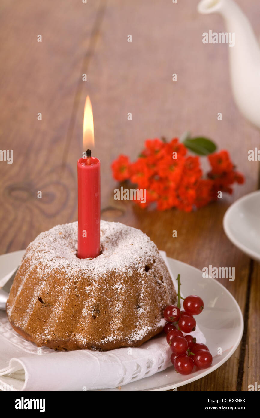 Cake with candles Stock Photo - Alamy