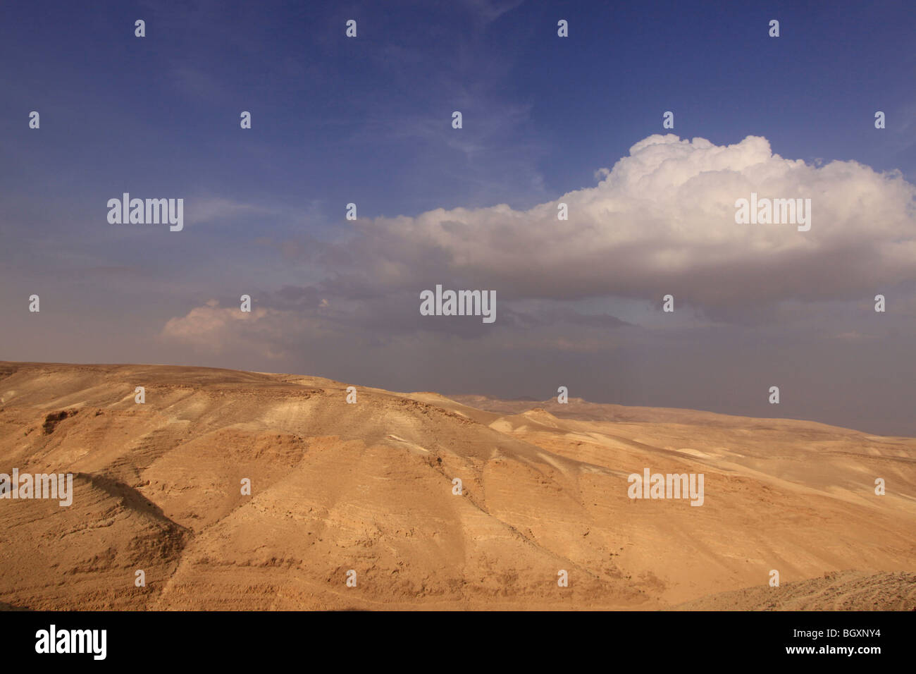 Israel, a view of the Judean Desert from Moav observation point in Arad ...